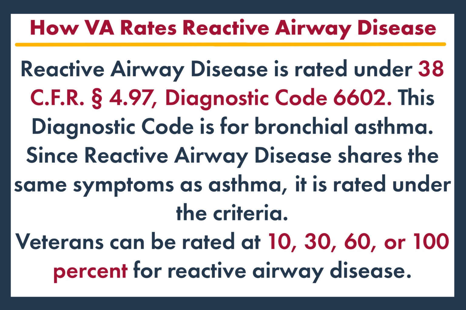 VA Disability Ratings for Reactive Airway Disease | CCK Law
